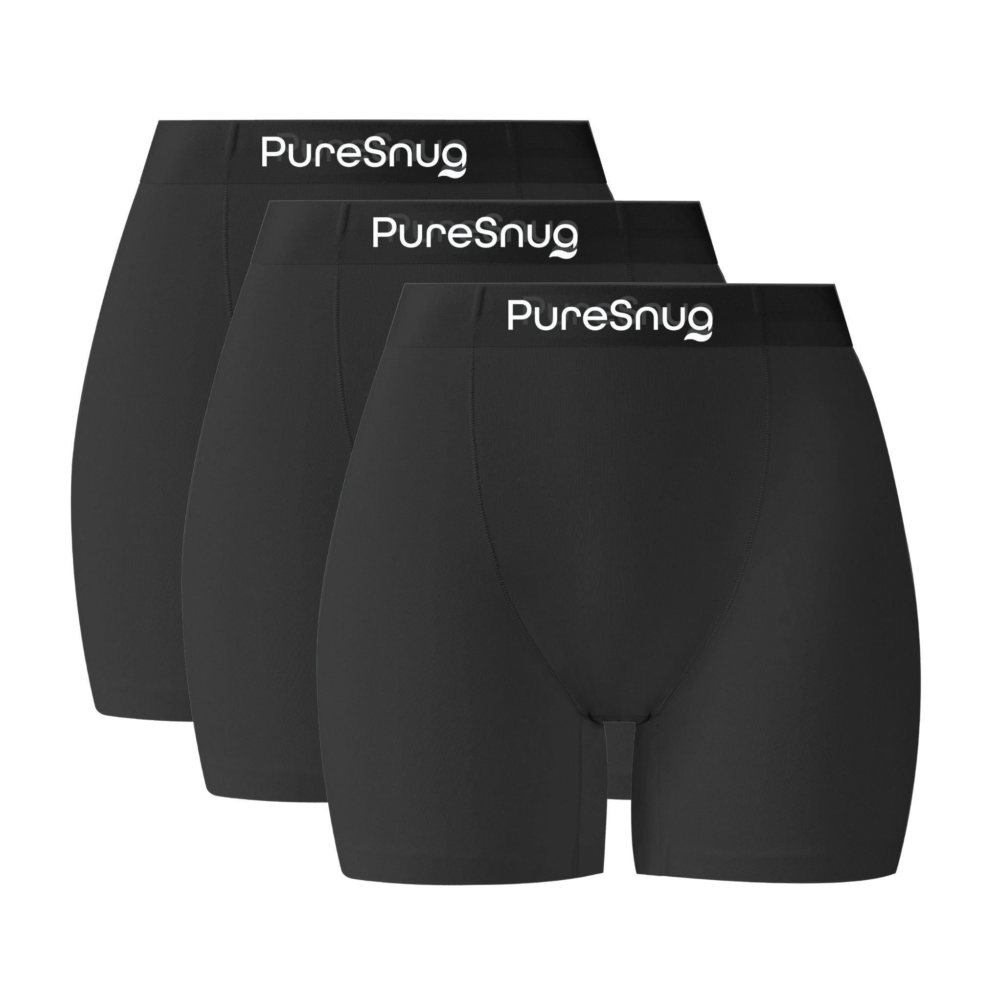 Classic Black (5" inseam) boxer brief with a floating gusset – Pure Snug